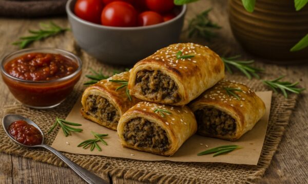 Lamb Sausage Rolls with Bush Spices & Tomato Relish